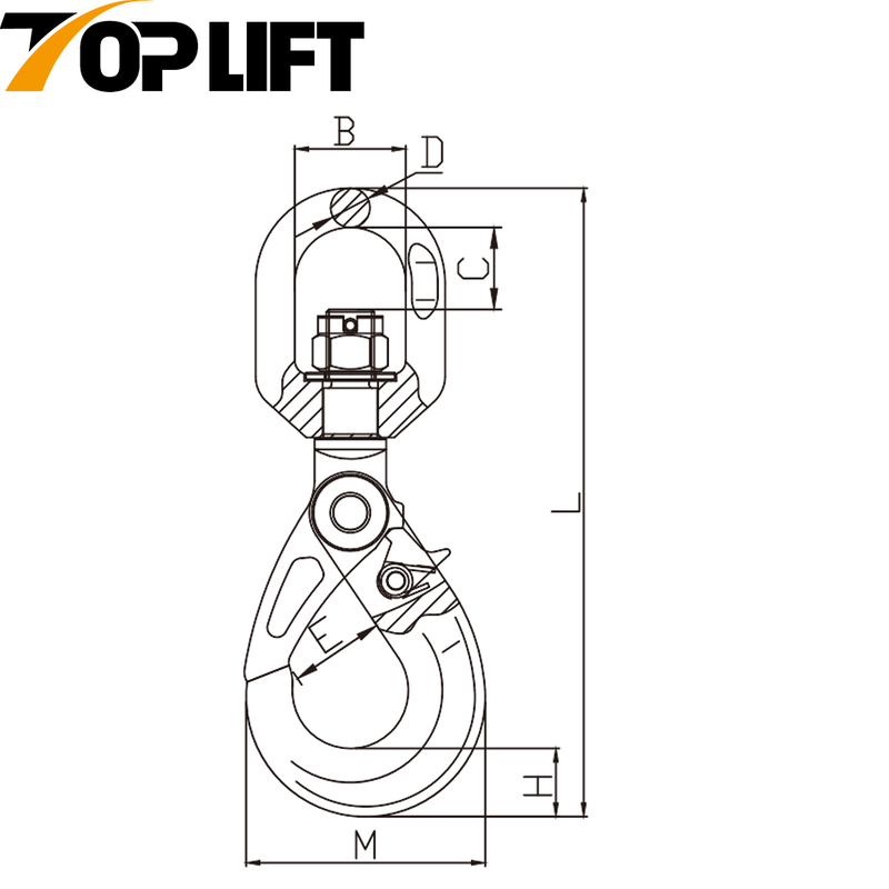 TOPLIFT G80 Rigging Hardware Lifting Safety Swivel Selflock Hook ...