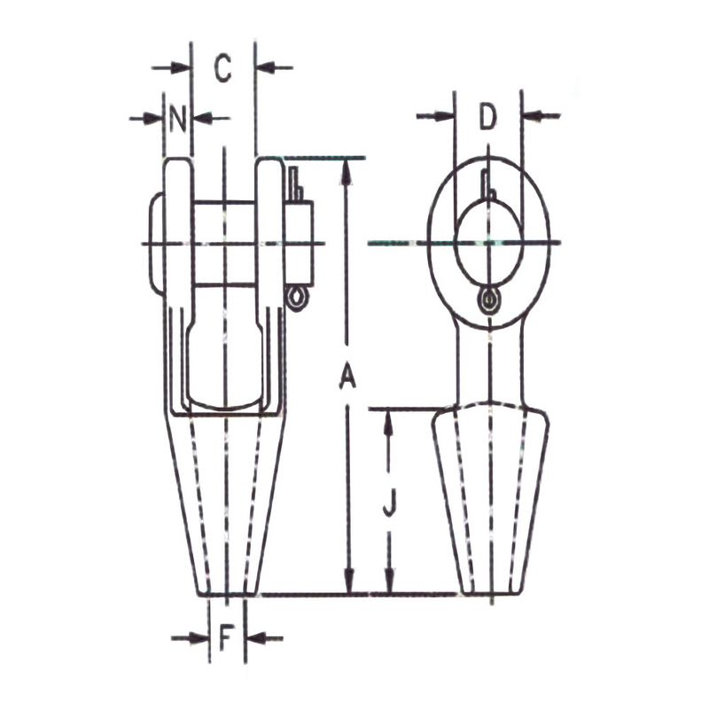 Forged Steel Open Spelter Socket Wire Rope Wedge Sockets from China ...